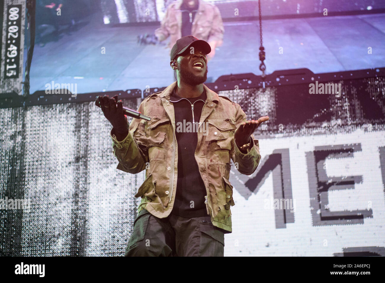 Stormzy performing at the Kiss Haunted House Party held at the SSE ...