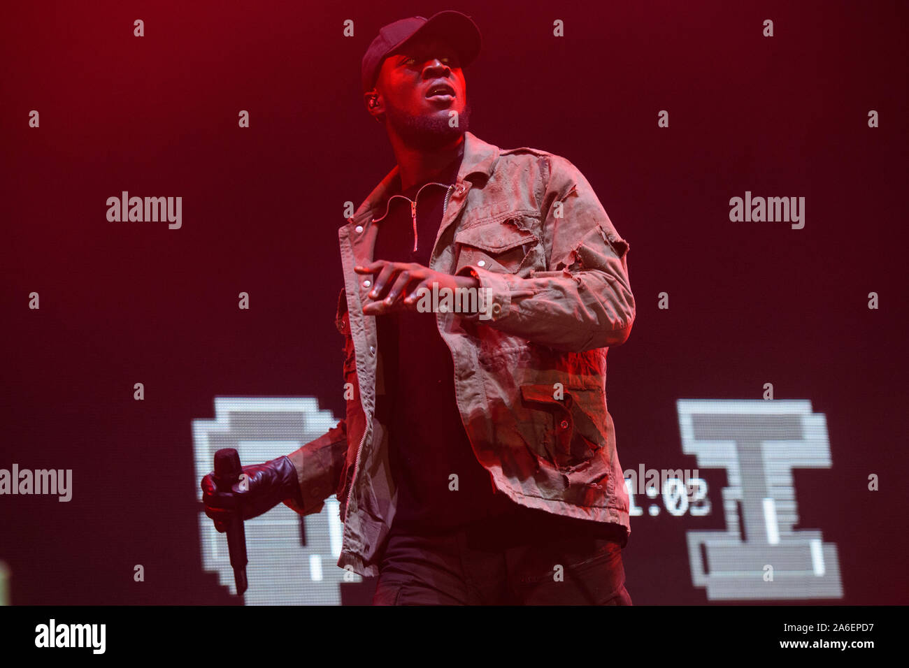 Stormzy performing at the Kiss Haunted House Party held at the SSE ...