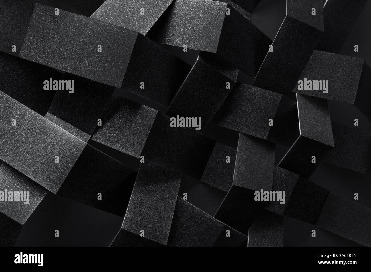 Abstract composition with tangled elements, black background Stock ...