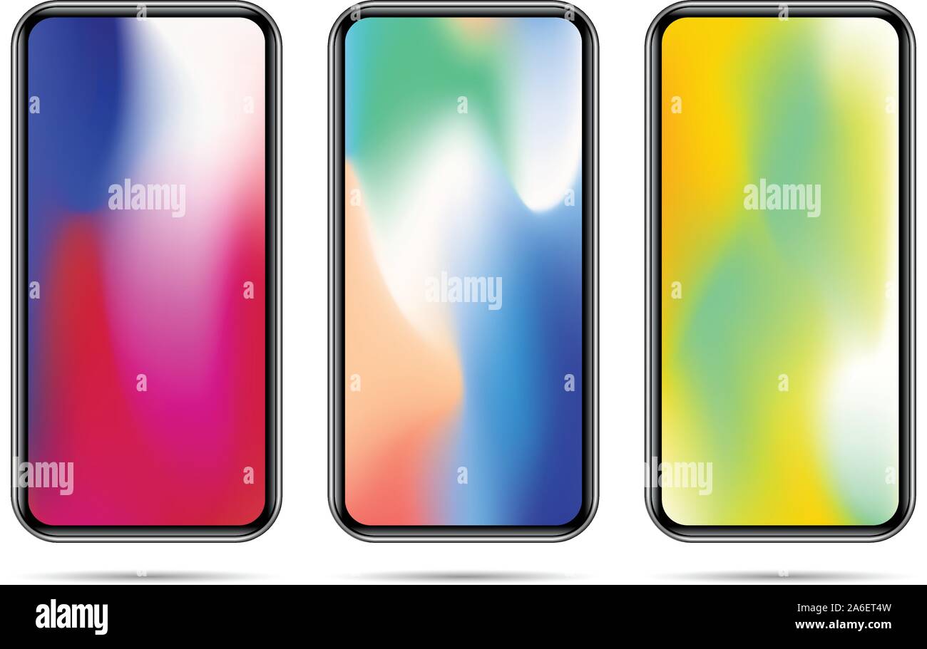 Set of new smartphone templates with colorful gradients Stock Vector ...