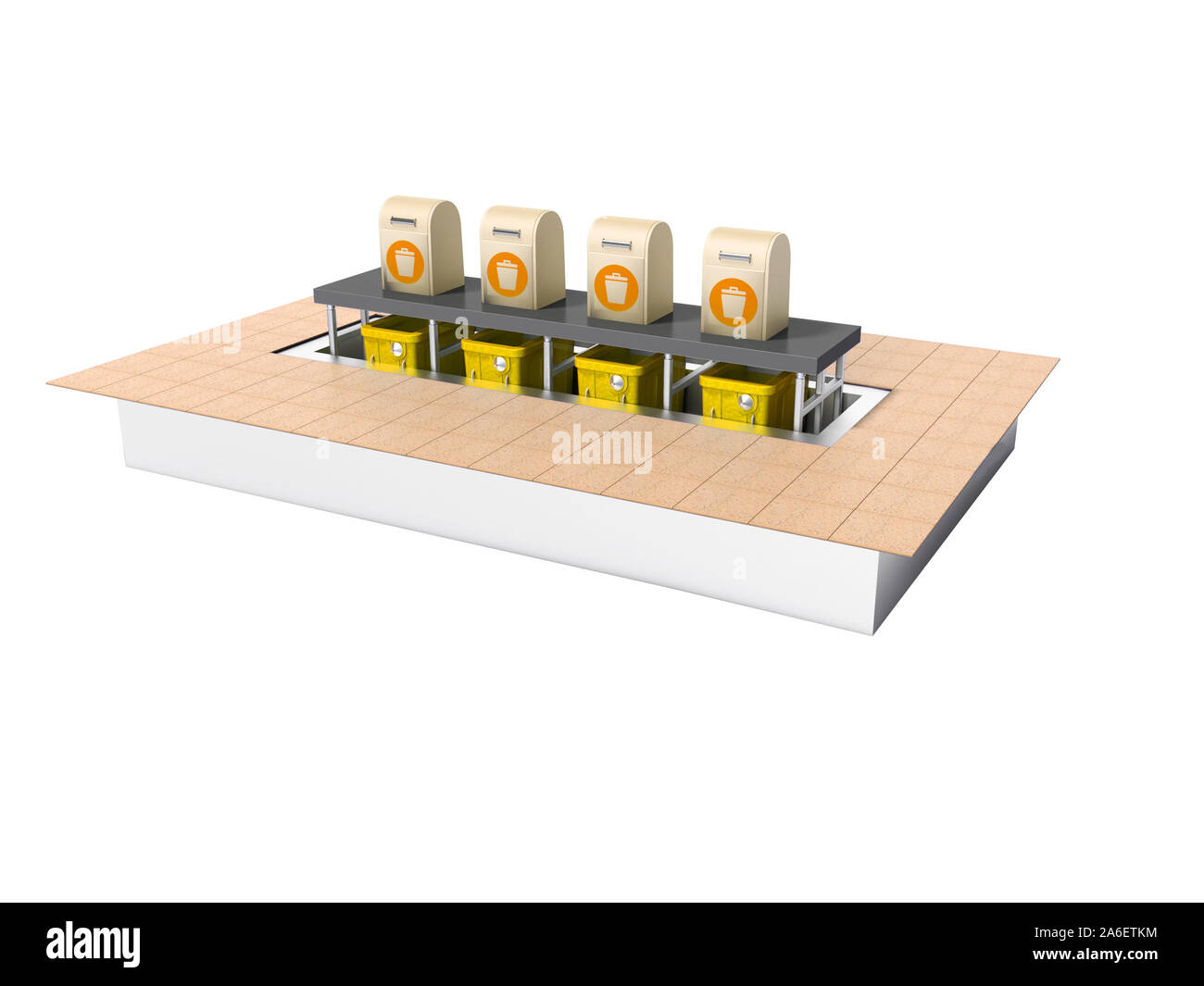 Concept of modern underground garbage cans for collecting garbage in ...