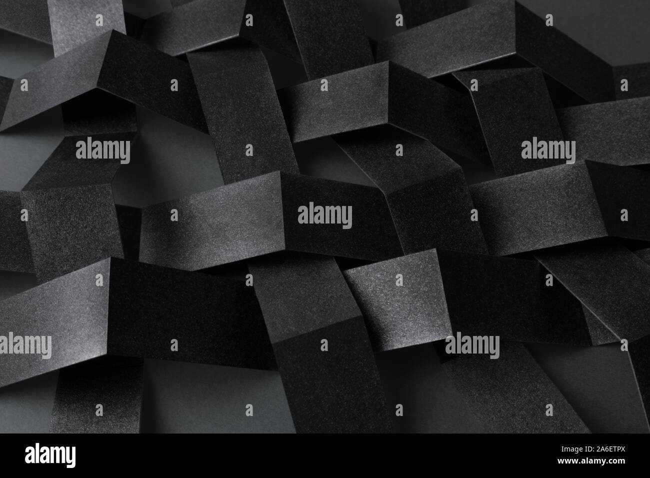 Abstract composition with tangled elements, black background Stock ...
