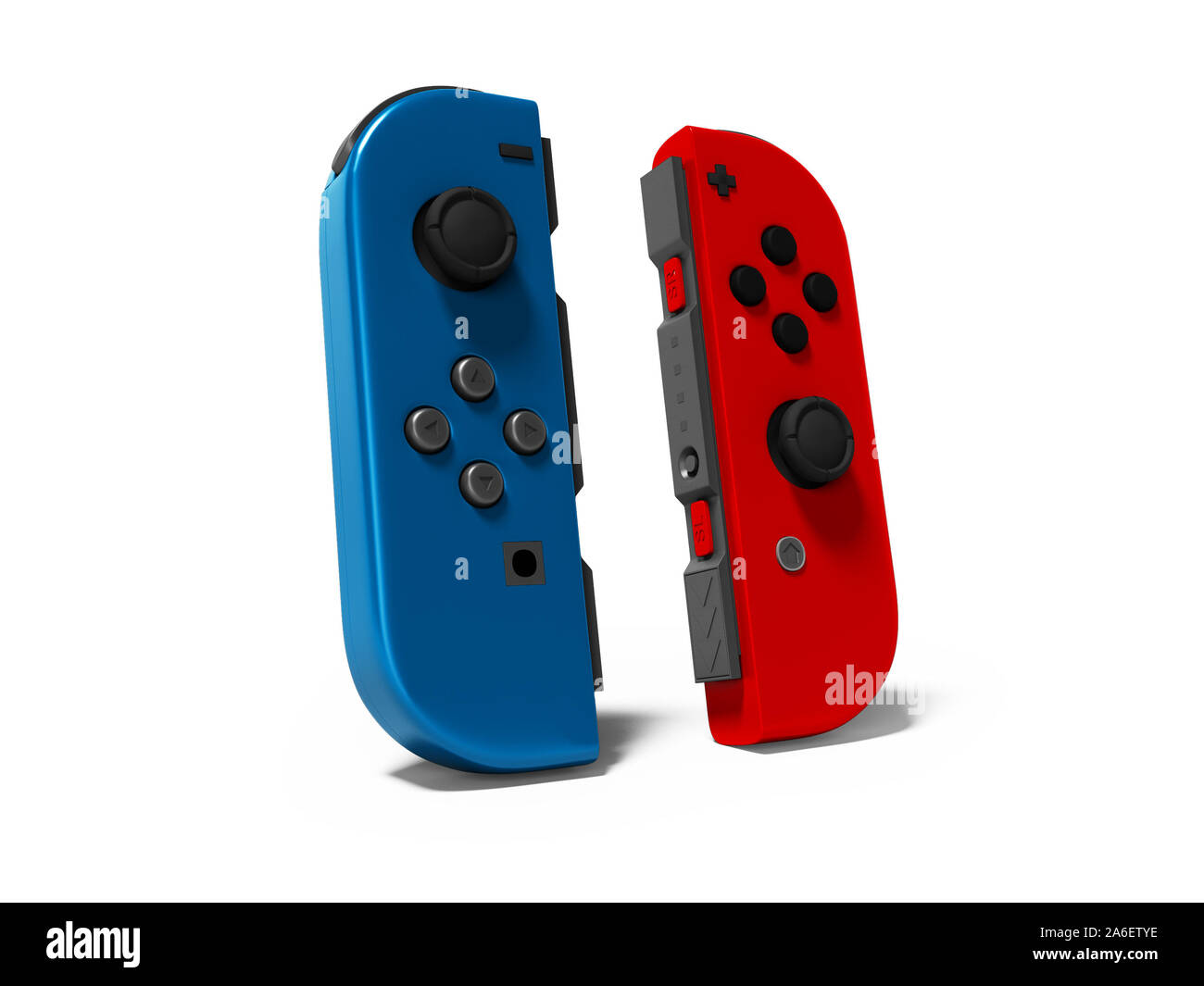 Blue and red joystick wireless gamepad without tablet front view 3d ...