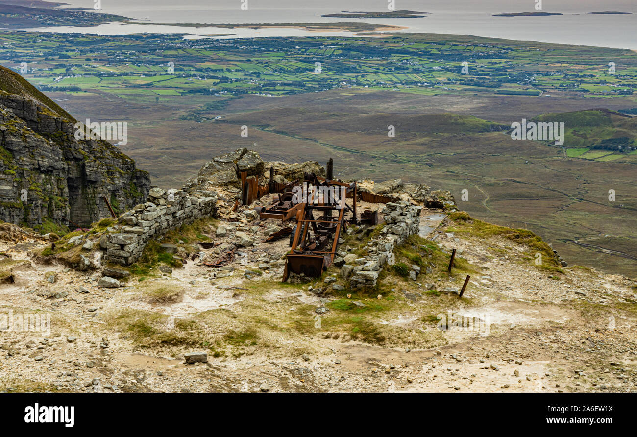 Rusty old mining and quarrying equipment on Muckish mountain, County ...
