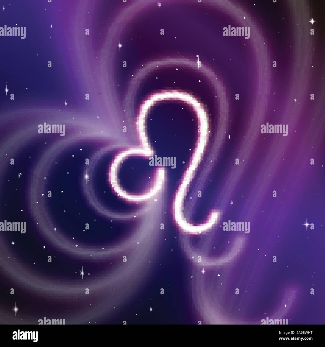 Astrology sign of Leo or lion with mystic aura in universe. Magic icon ...