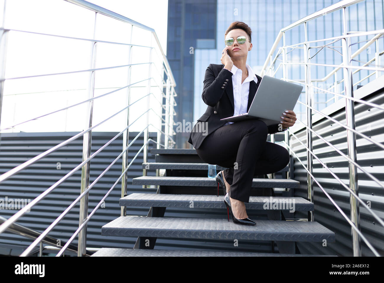 Business On The Go, concept of young successful business lady ...