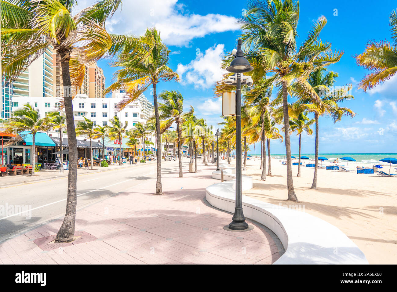 Fort Lauderdale, Florida, USA - September 20, 2019: Seafront beach ...