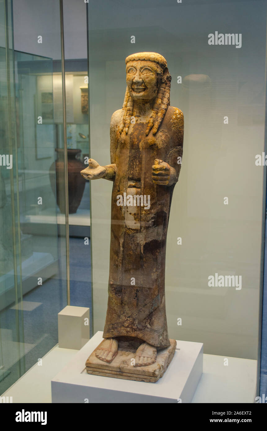 Gypsum statue of woman | gilded, encaustic | Isis Tomb | Etruscan ...