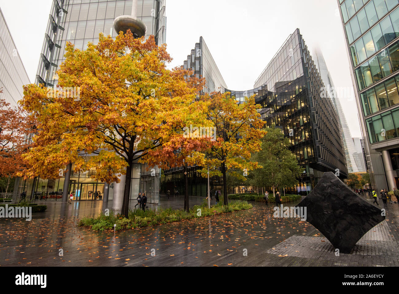 An autumnal afternoon at More London Place, on the Southbank in London ...