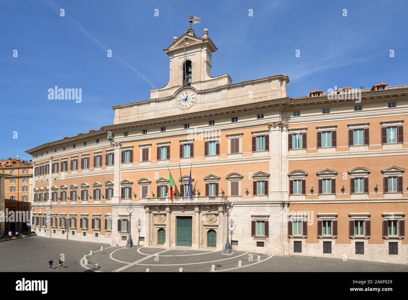 Palazzo Montecitorio at the Piazza Montecitorio in the old town of Rome ...