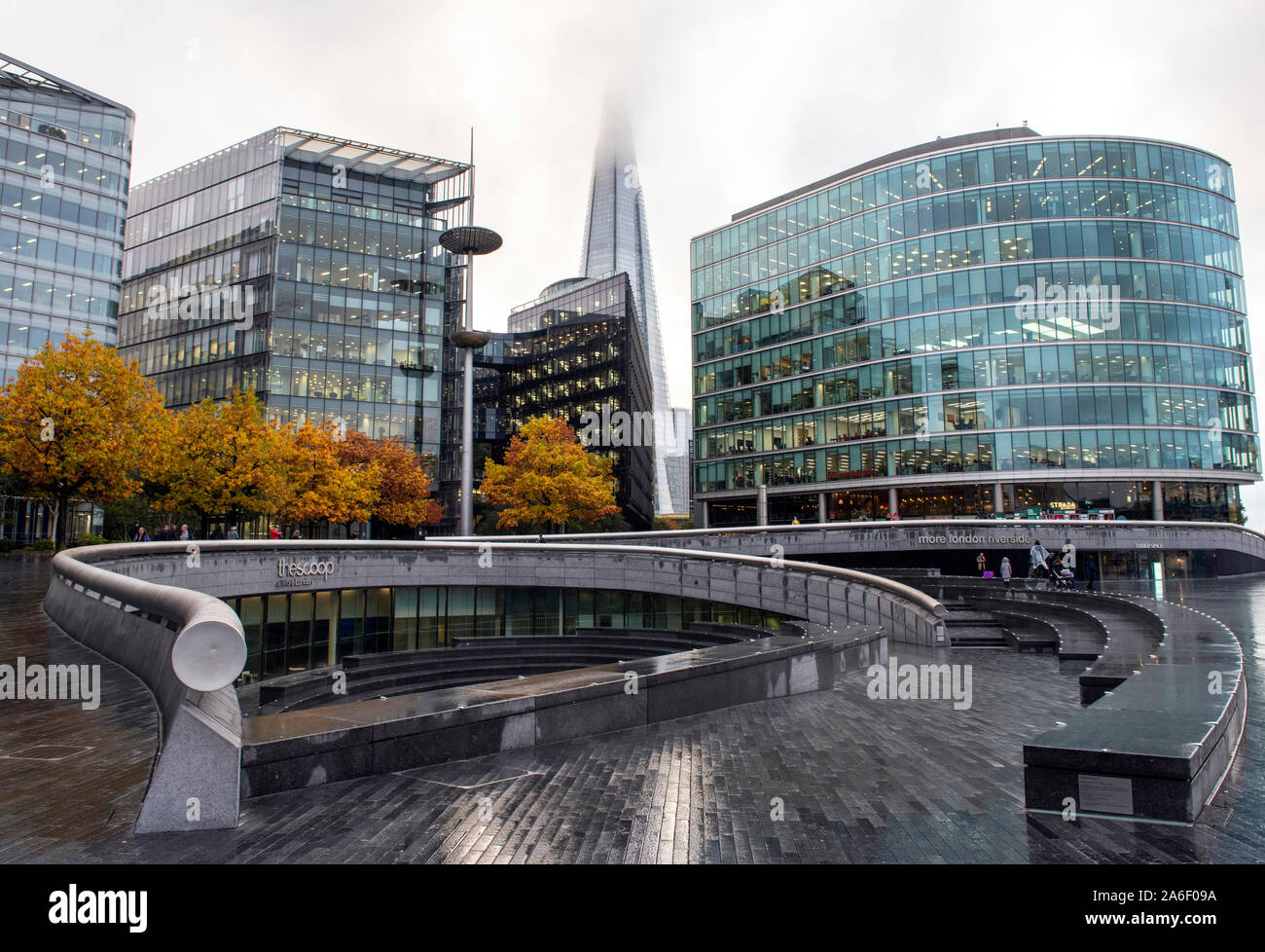An autumnal afternoon at More London Place on the Southbank, London ...