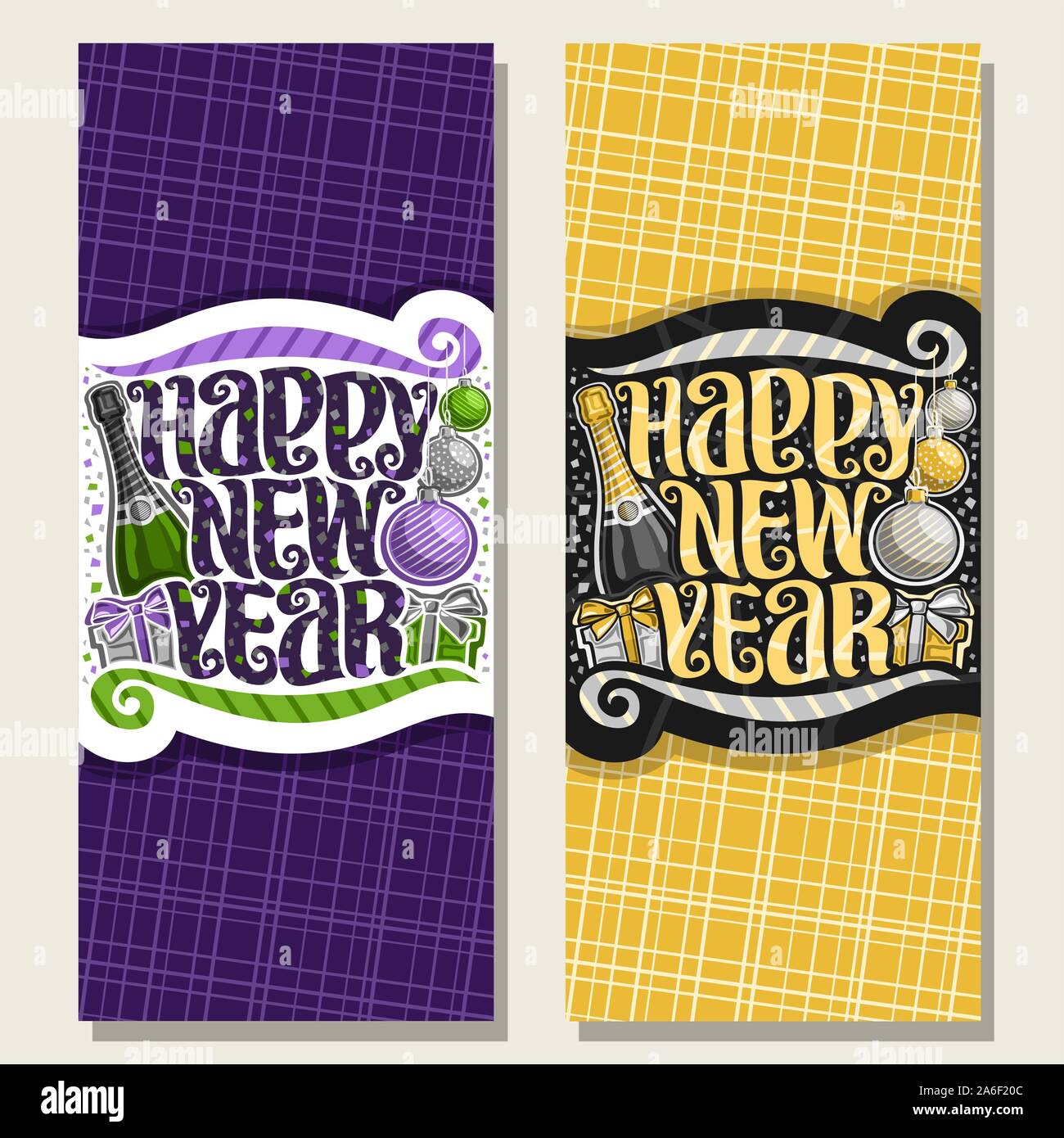 Bottle champagne gift box Stock Vector Images - Alamy