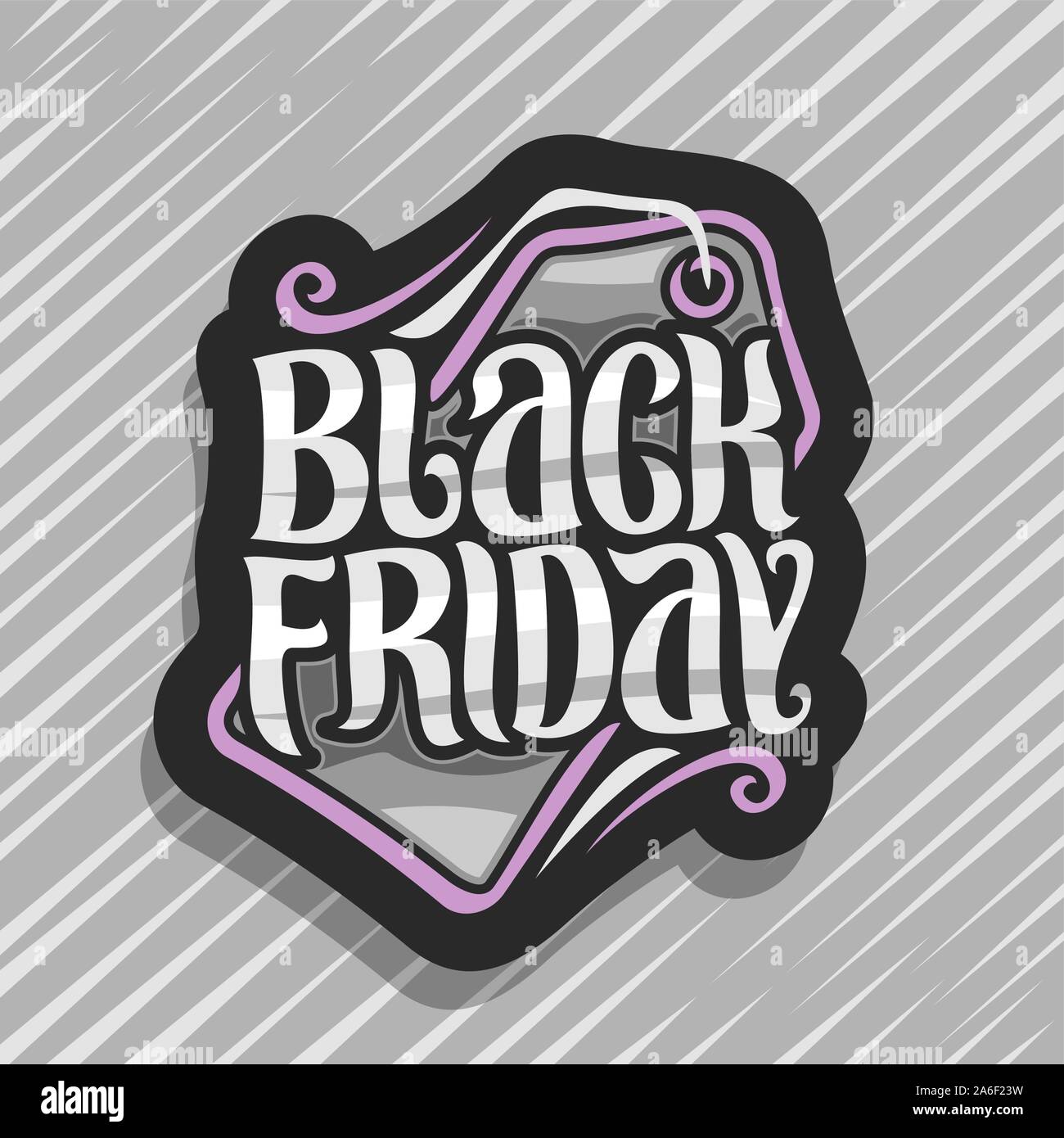 Vector logo for Black Friday, cut paper sign with original brush ...