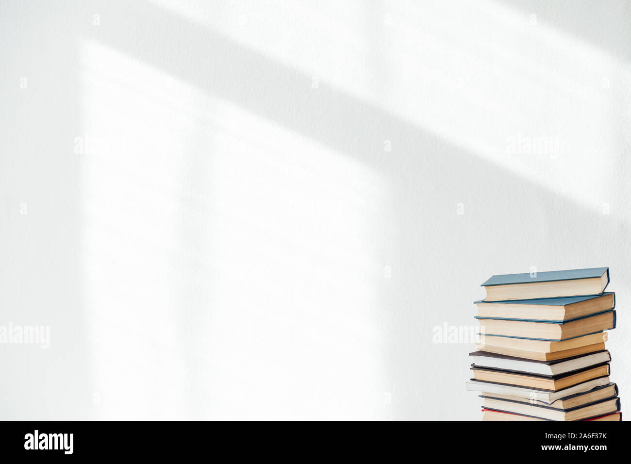library of many different educational books on a white background Stock ...