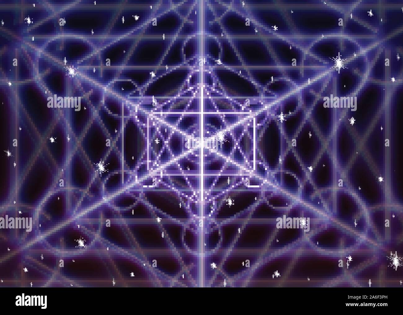 Magic hexagon symbol with circles spreads the shiny mystic energy in ...