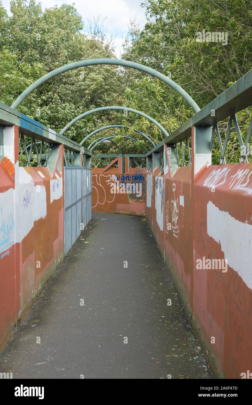 Footbridge over the railway, Faversham, Kent Stock Photo - Alamy
