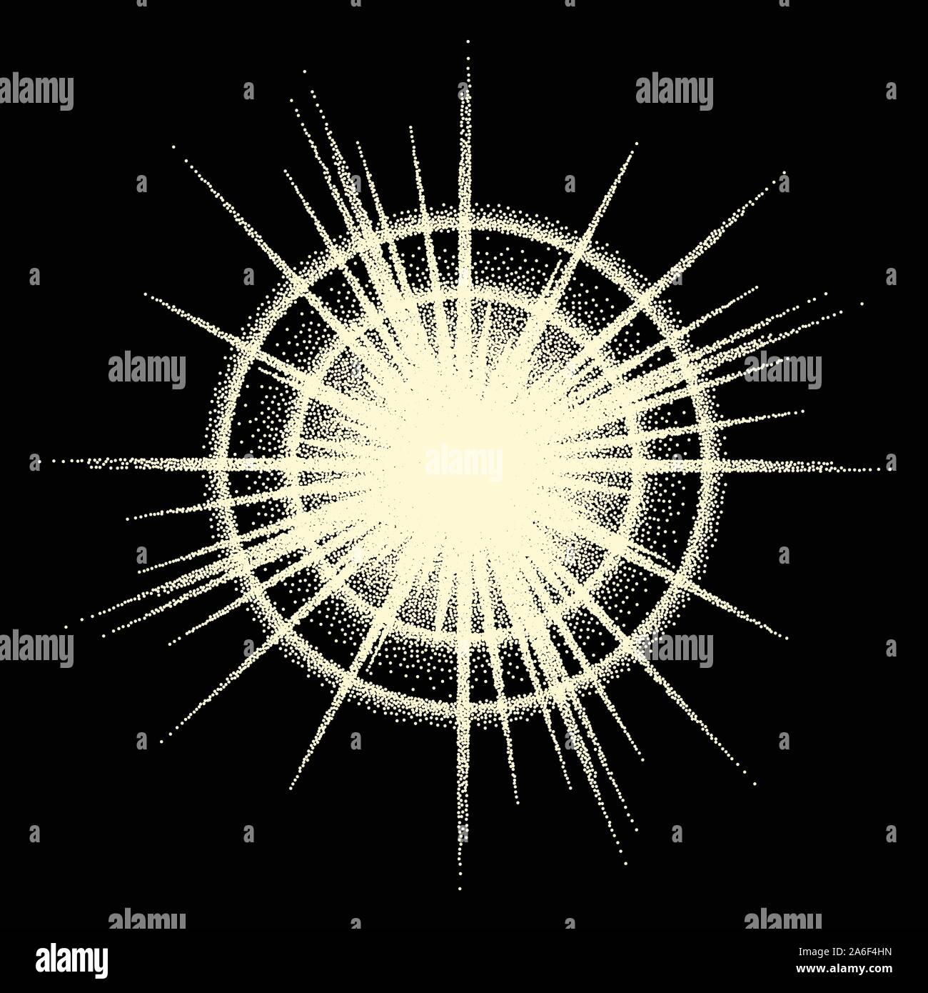 Vintage dotwork star, sunburst or explosion with rays Stock Vector ...