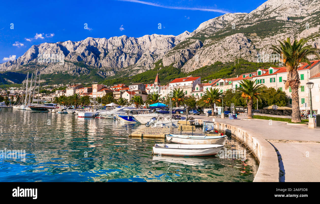 Beautiful Makarska old town,panoramic view,Dalmatia,Croatia Stock Photo ...