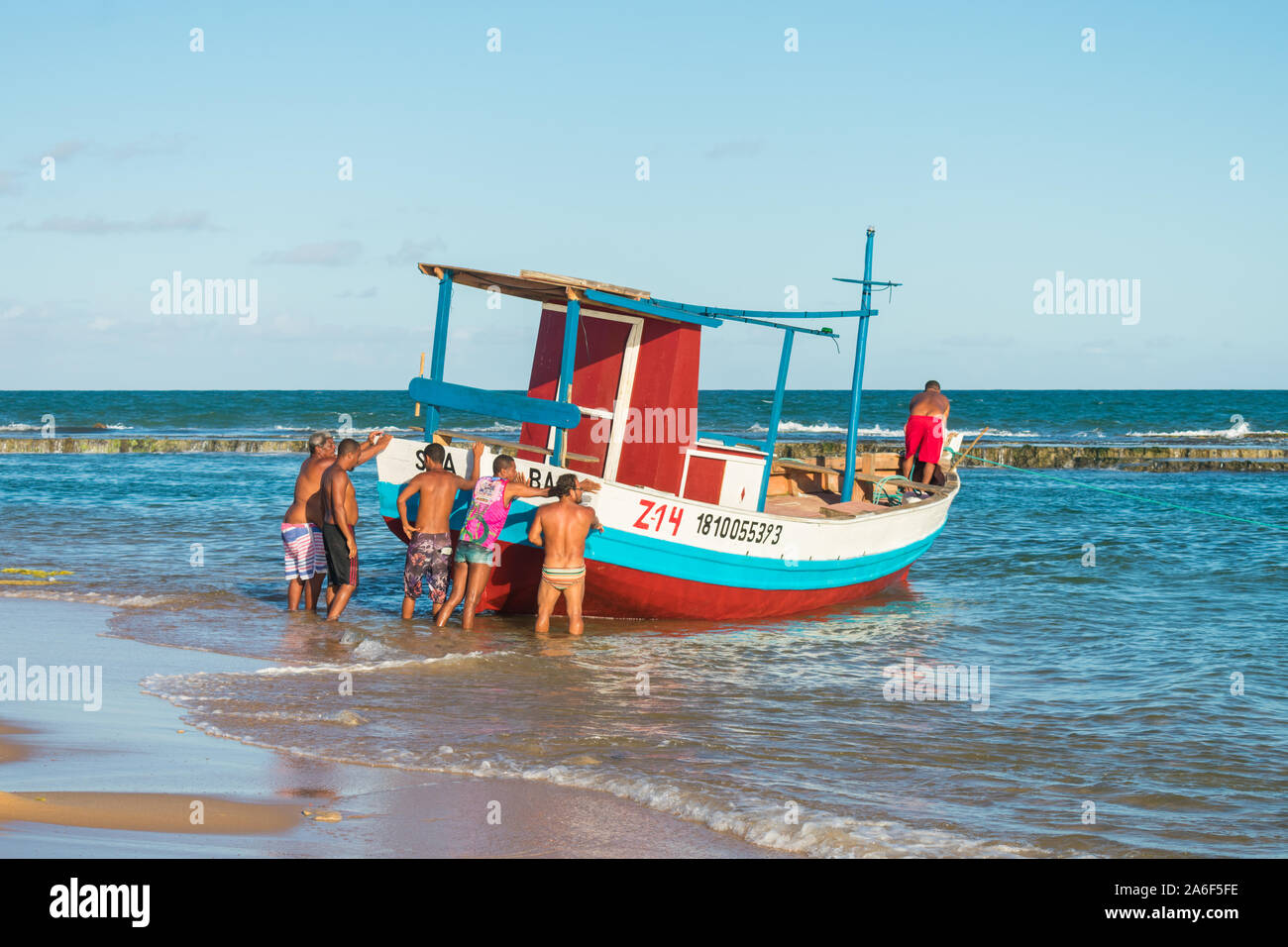 Fisherman Pushing Fishing Boat High Resolution Stock Photography and ...