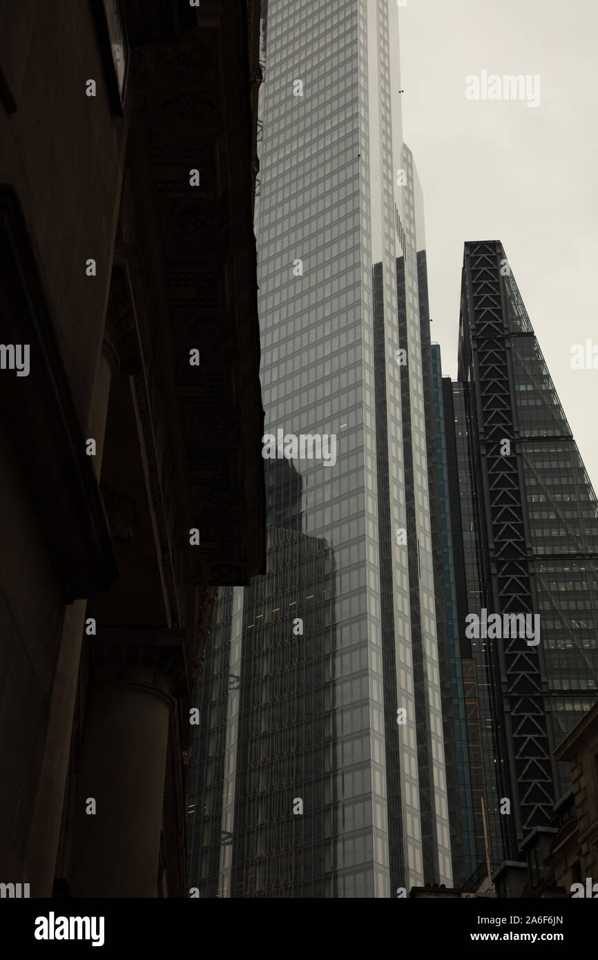 Office buildings, sometimes contrasting with older style buildings ...