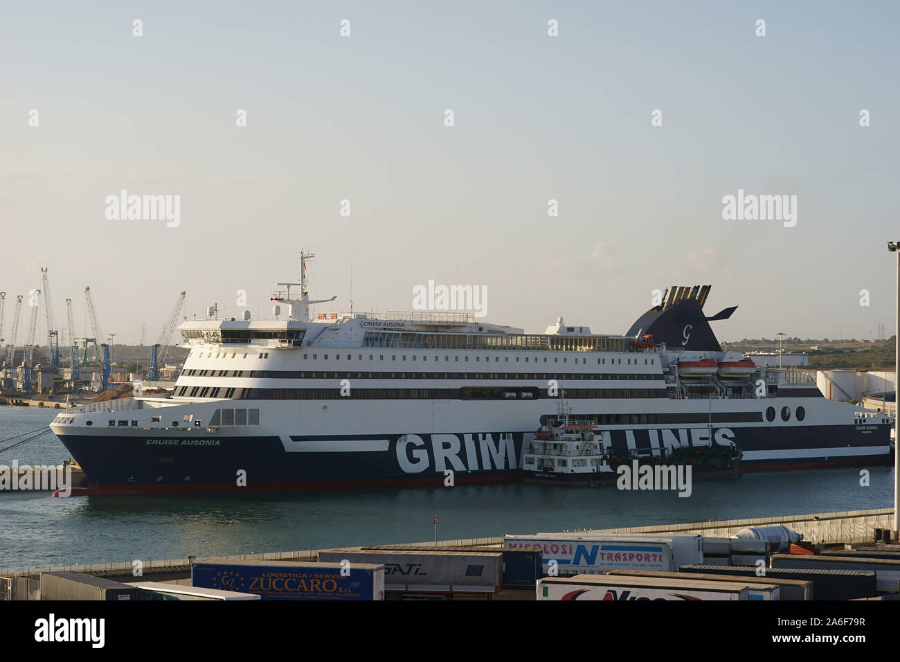 Grimaldi lines ferry, Port of Civitavecchia, near Rome, Lazio, Italy ...