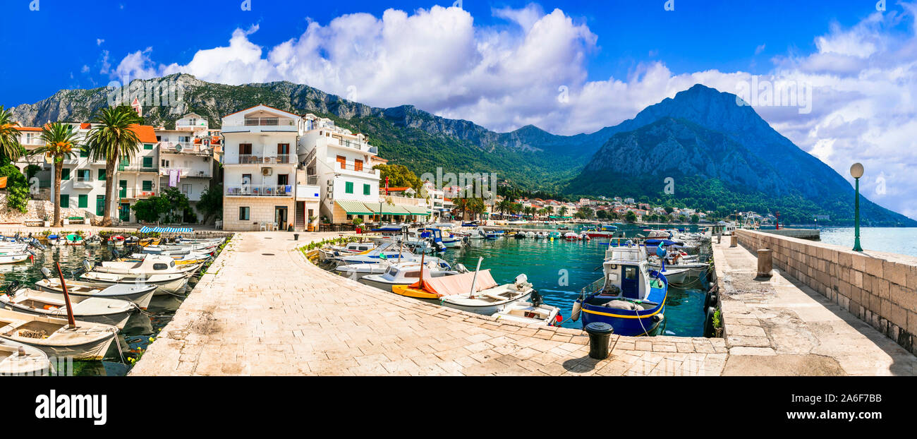 Beautiful Dalmatia - traditional village Gradac, popular tourist destination for summer holidays ...