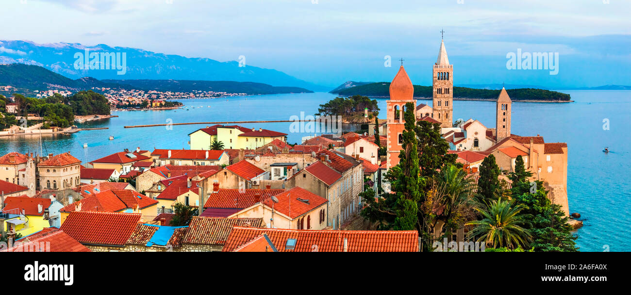 Travel and landmarks of Croatia - beautiful island Rab Stock Photo - Alamy