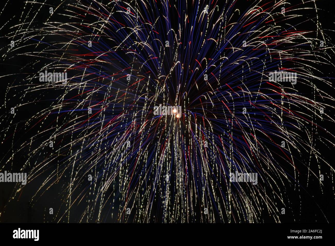 Great fireworks in the dark night sky Stock Photo - Alamy