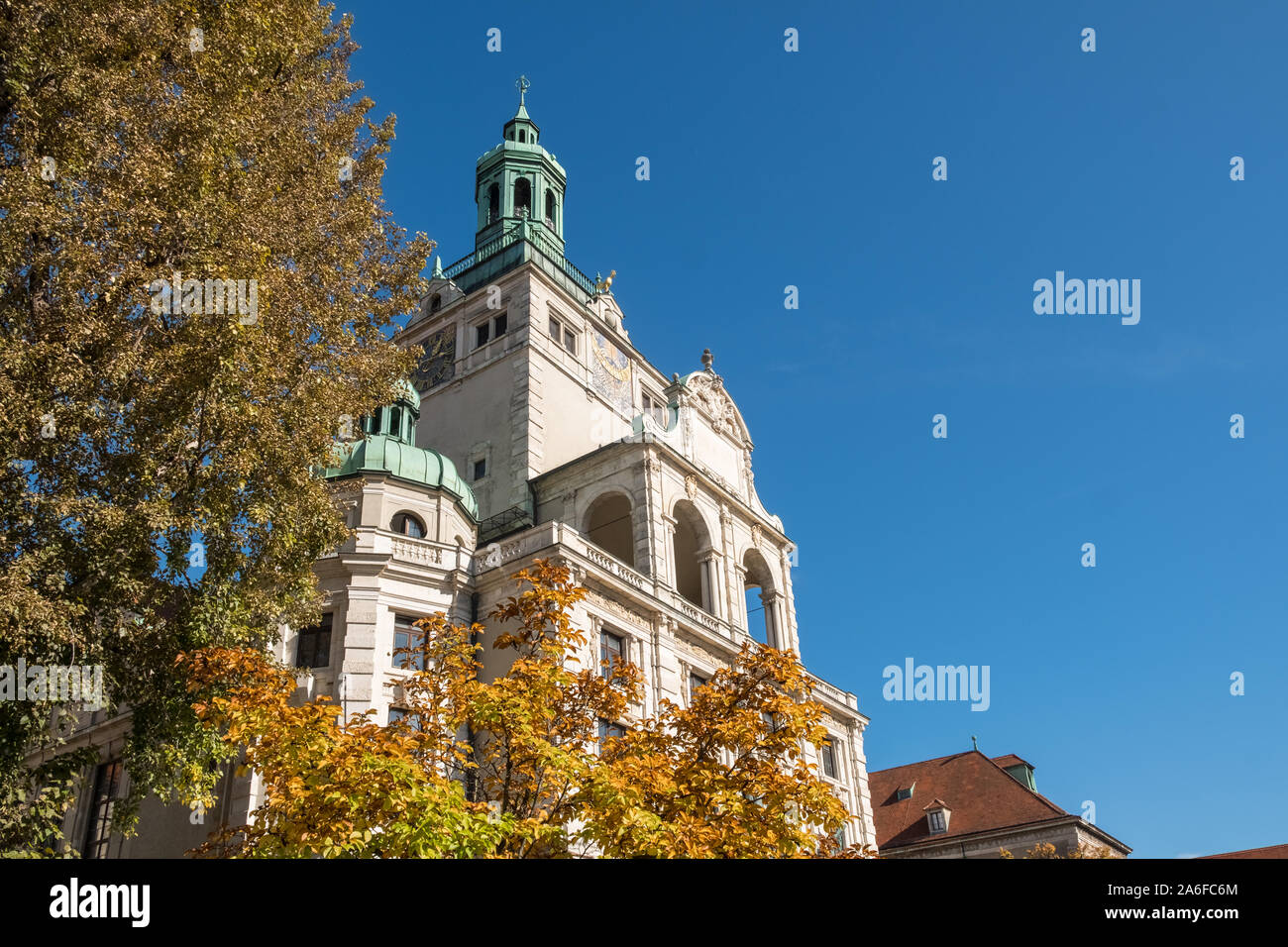 Exterior of Bavarian National Museum, Munich, Germany, an important museum comprising an art ...