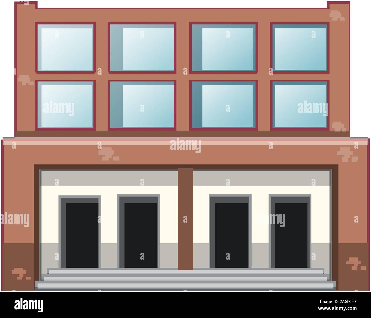 Big building with glass windows illustration Stock Vector Image & Art ...