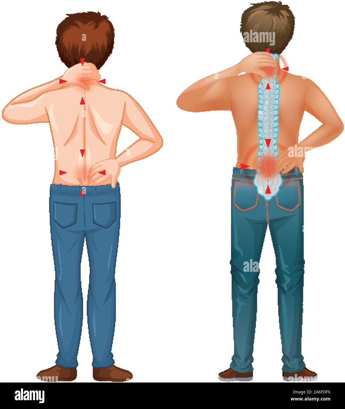 Back pain man drawing Stock Vector Images - Alamy