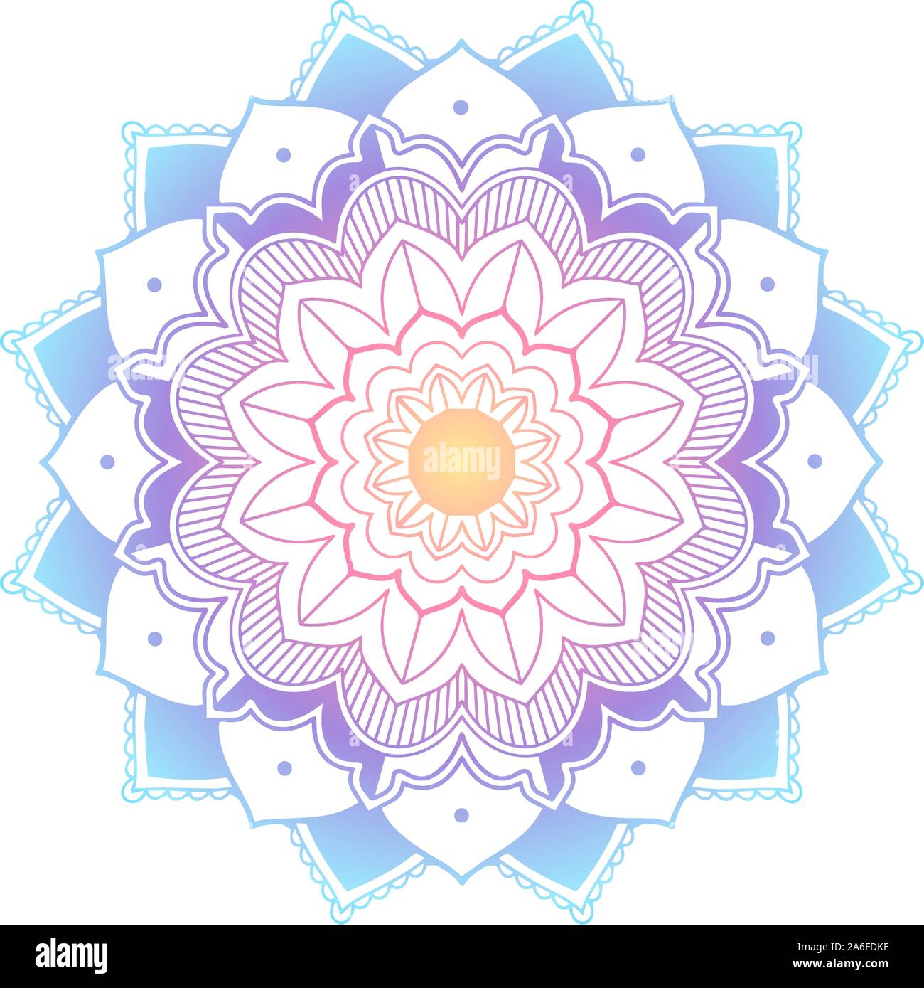 Mandala pattern design in blue and purple illustration Stock Vector ...