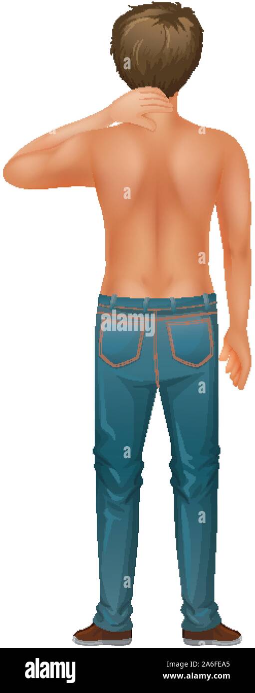 Back of man with his hand on neck illustration Stock Vector Image & Art ...