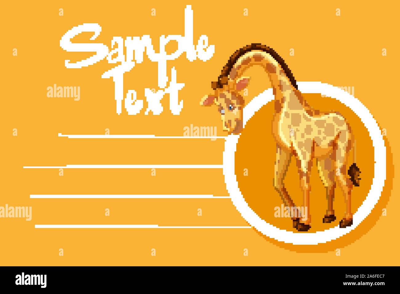 Card template with cute giraffe illustration Stock Vector Image & Art ...