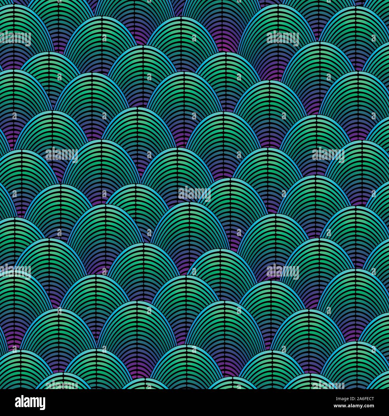 Feather styled background with curved lines styled as exotic bird ...