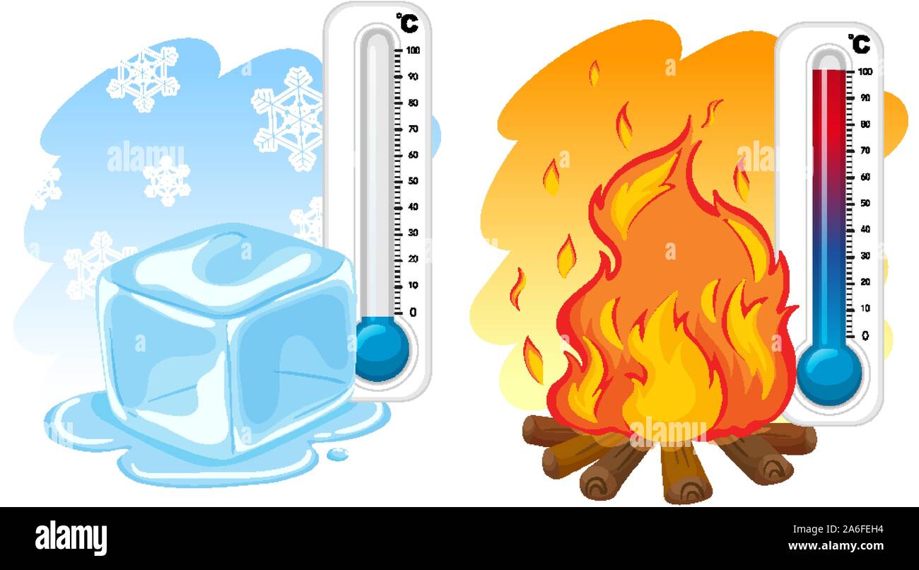 Two thermometers for winter and summer illustration Stock Vector Image ...