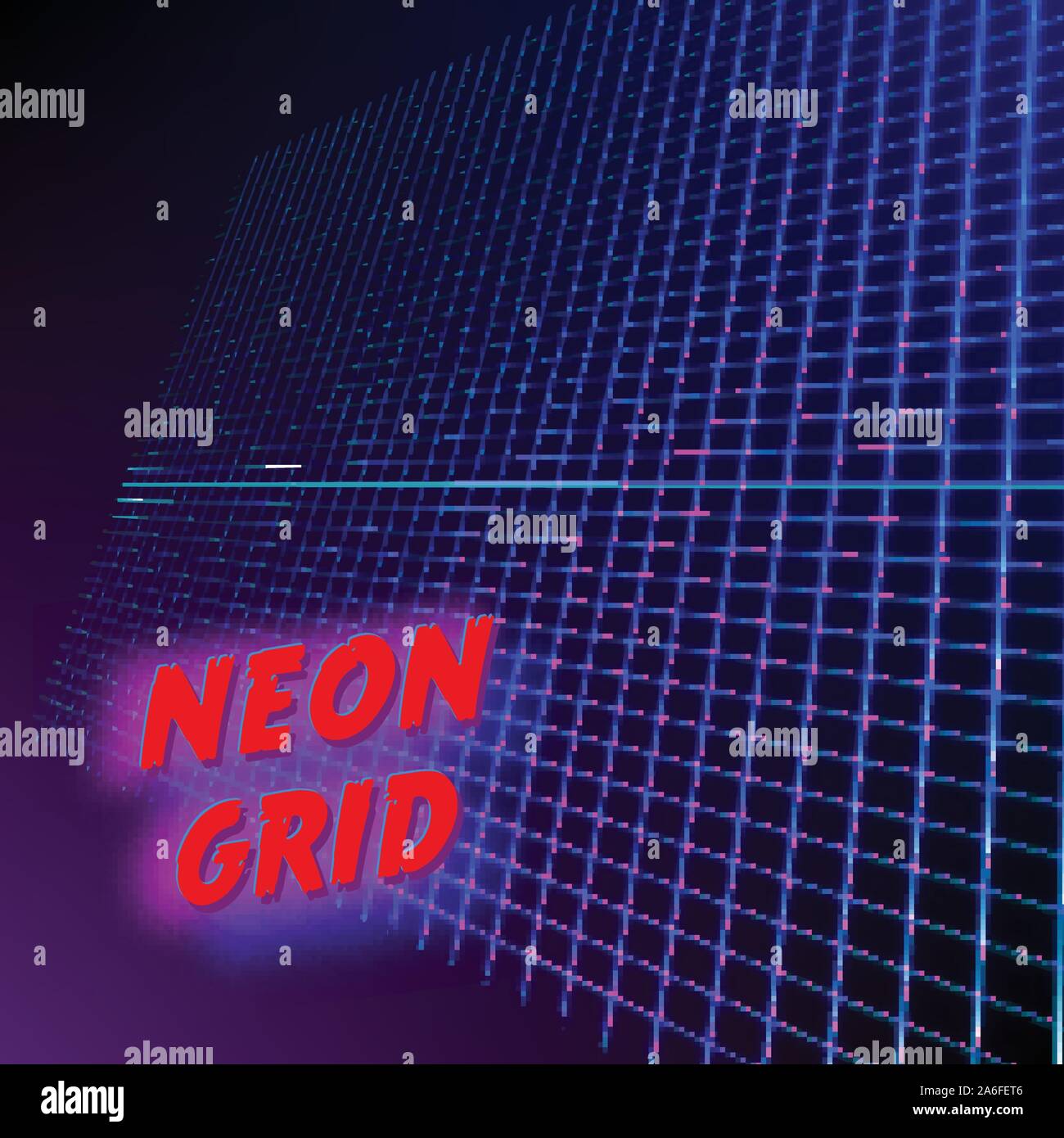Bright neon grid lines glowing background with 80s style Stock Vector ...