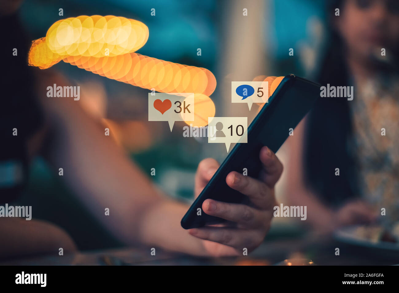 Hand using smartphone with Social media concept Stock Photo - Alamy
