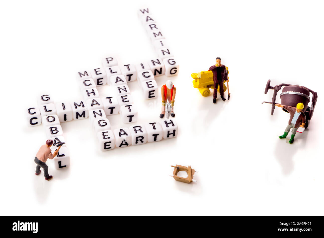 global climate change with planet warming and ice melting words in ...