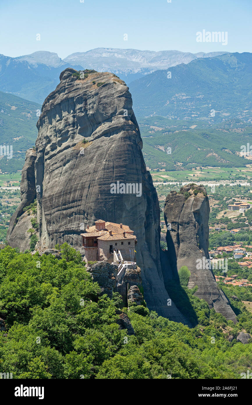 Roussanou Monastery in the Meteora Rocks, Thessaly, Greece Stock Photo ...