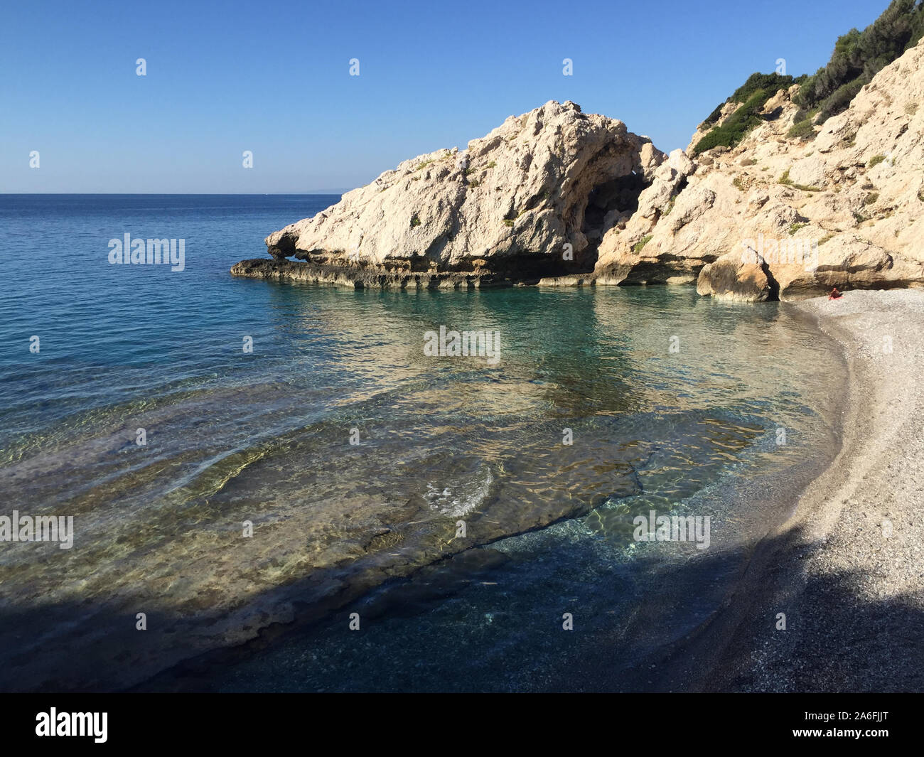 The secluded, only accessible on foot or by boat beaches Mikro Seitani ...