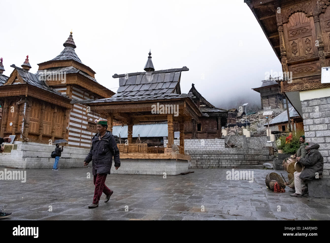 Locals gather for a wedding at the Mathi temple, Chitkul, Himachal ...