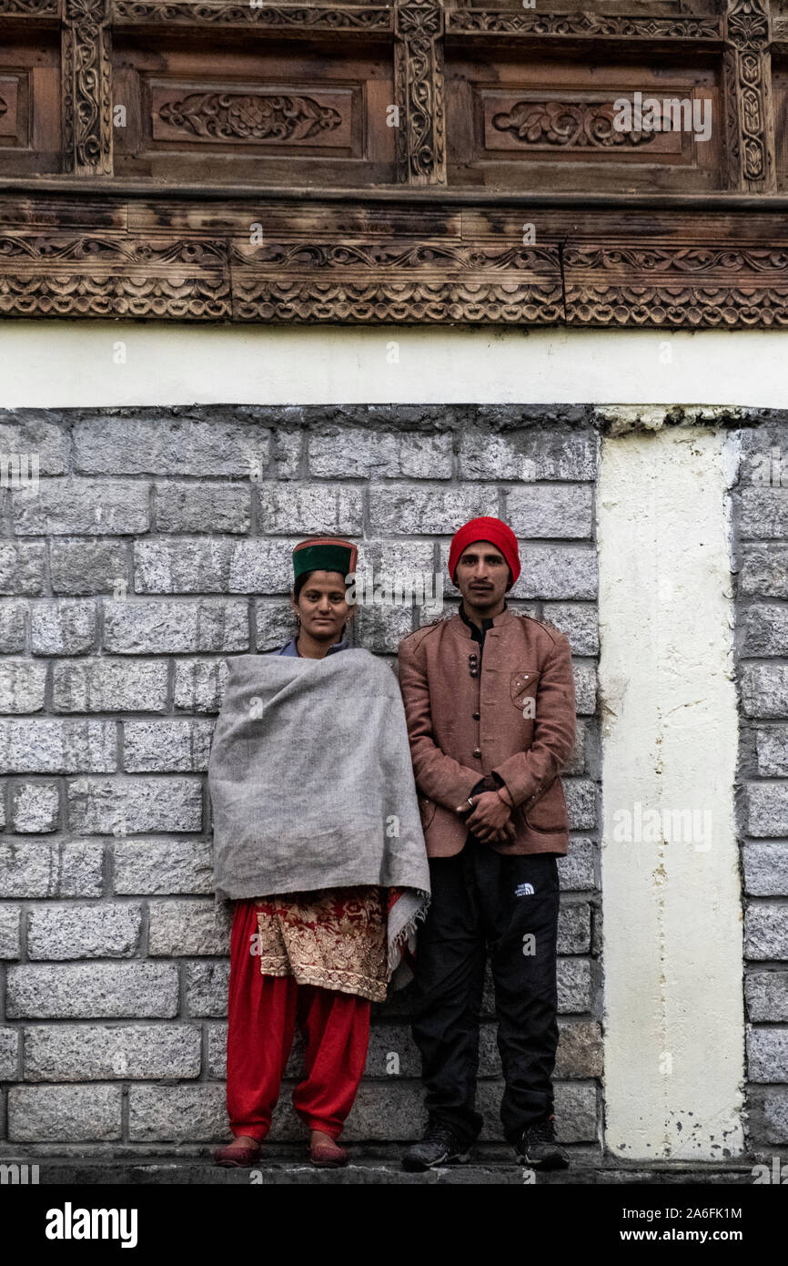 Locals gather for a wedding at the Mathi temple, Chitkul, Himachal ...