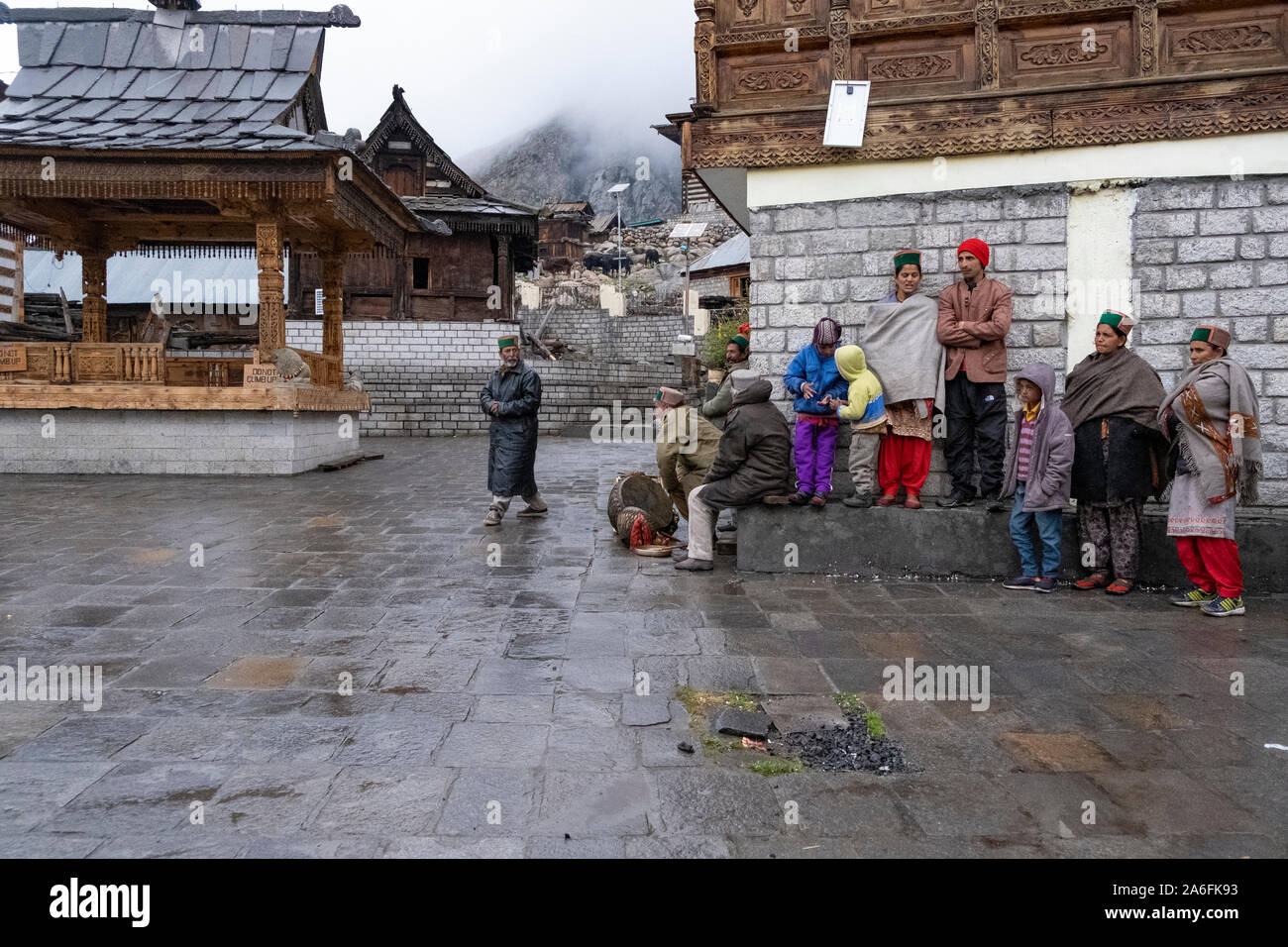 Locals gather for a wedding at the Mathi temple, Chitkul, Himachal ...