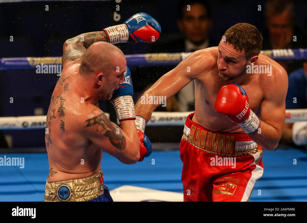 Denis Radovan (right) during his bout with Luke Blackledge (left) at ...