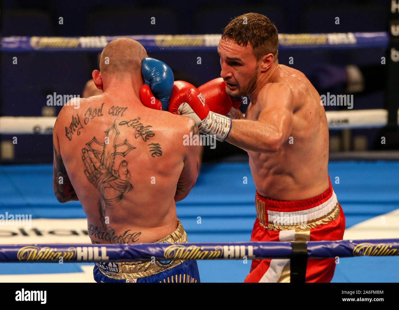 Denis Radovan (right) during his bout with Luke Blackledge (left) at ...
