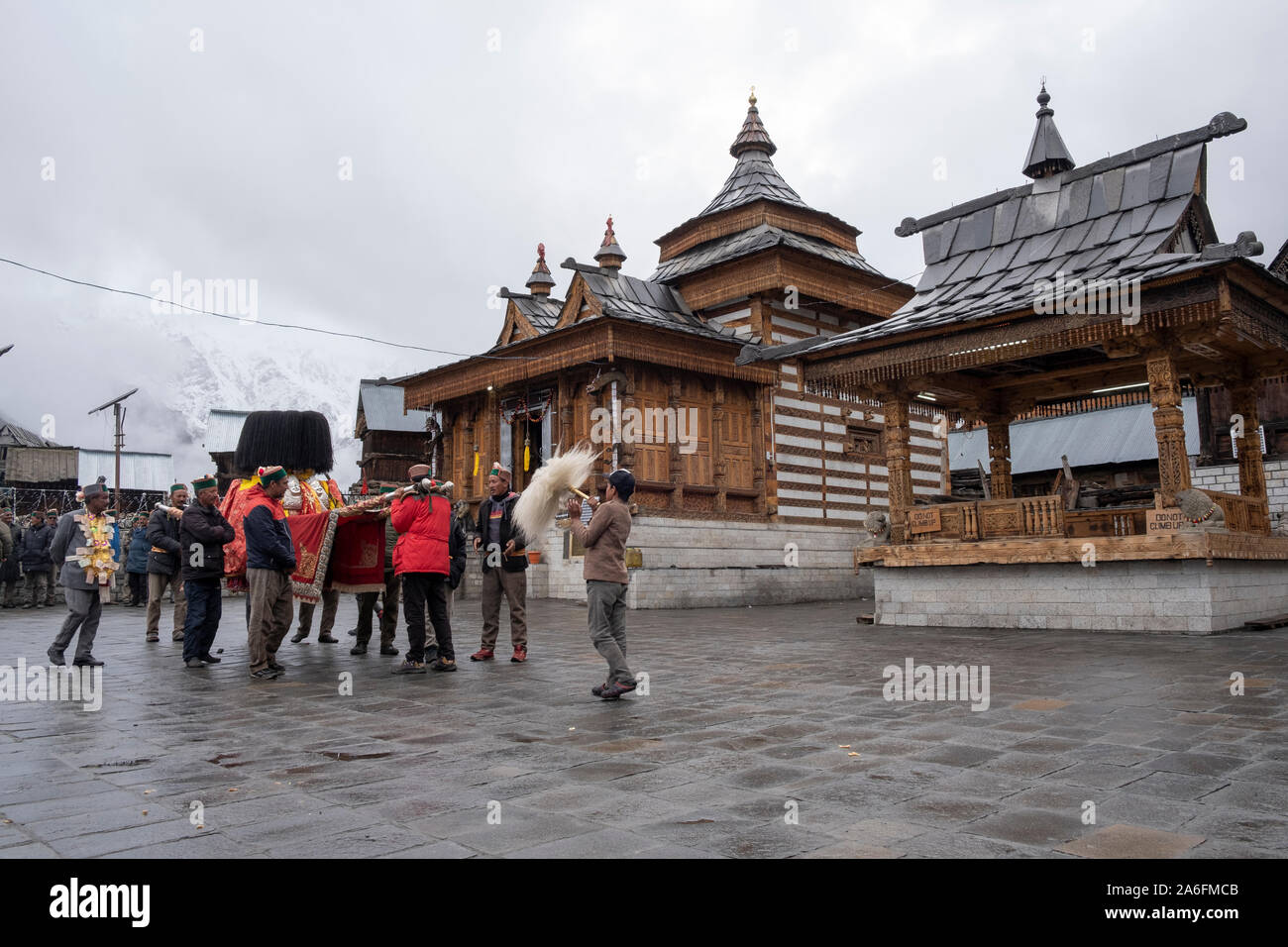 The deity of Mathi is taken out on a palanquin to circumambulate the ...