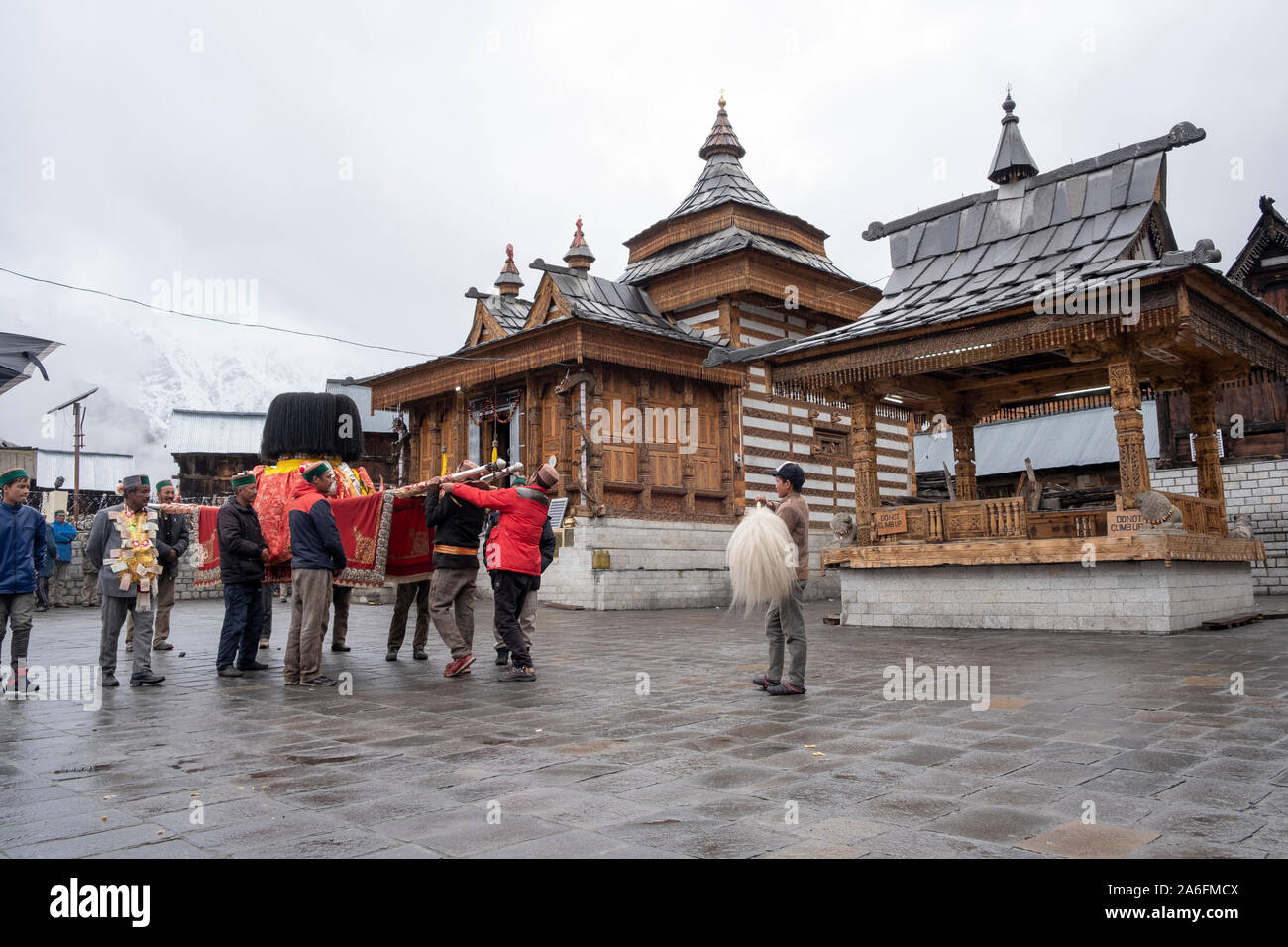 The deity of Mathi is taken out on a palanquin to circumambulate the ...
