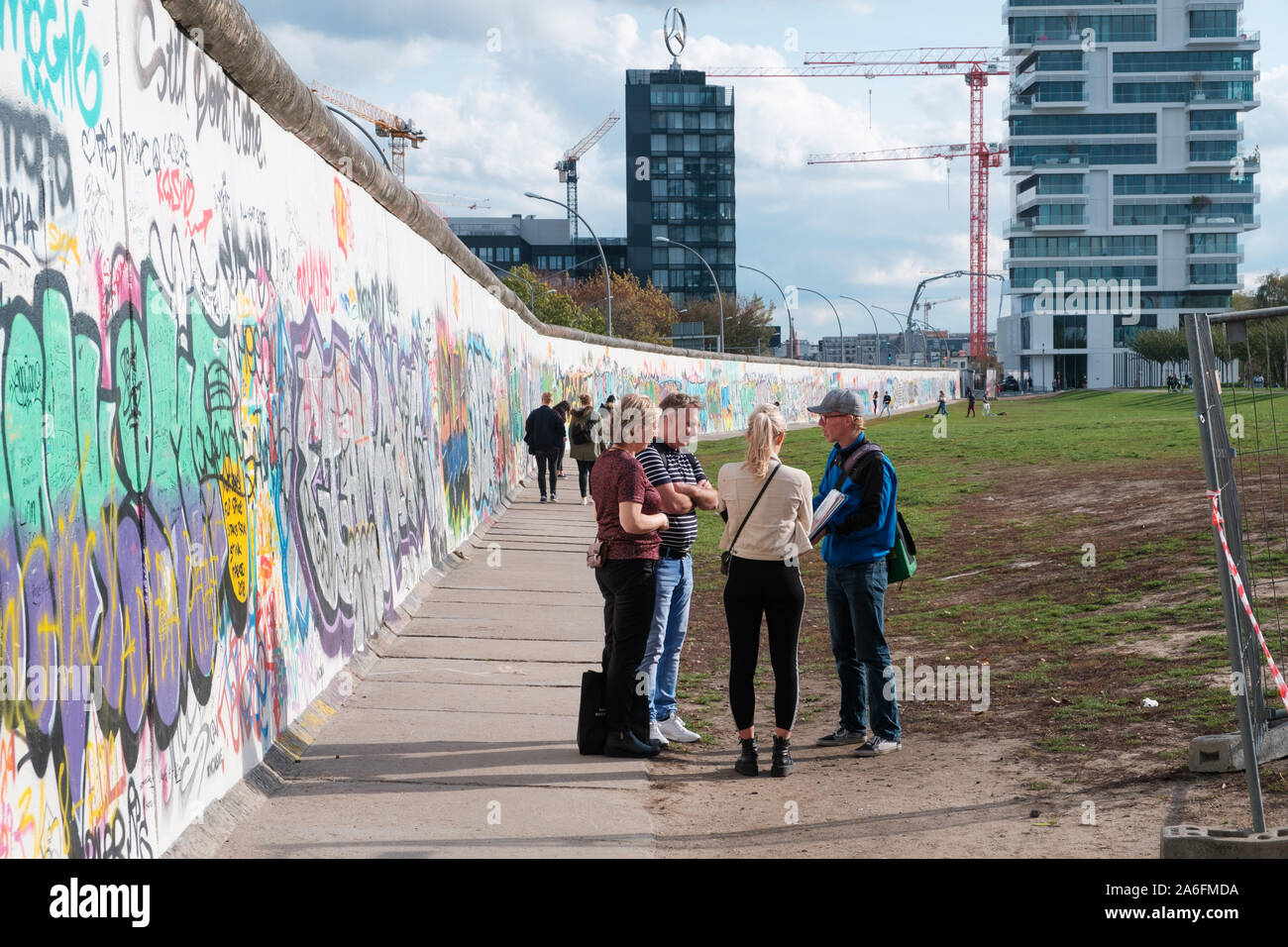 Berlin, Germany - October - 2019: Group of people on sightseeing tour ...