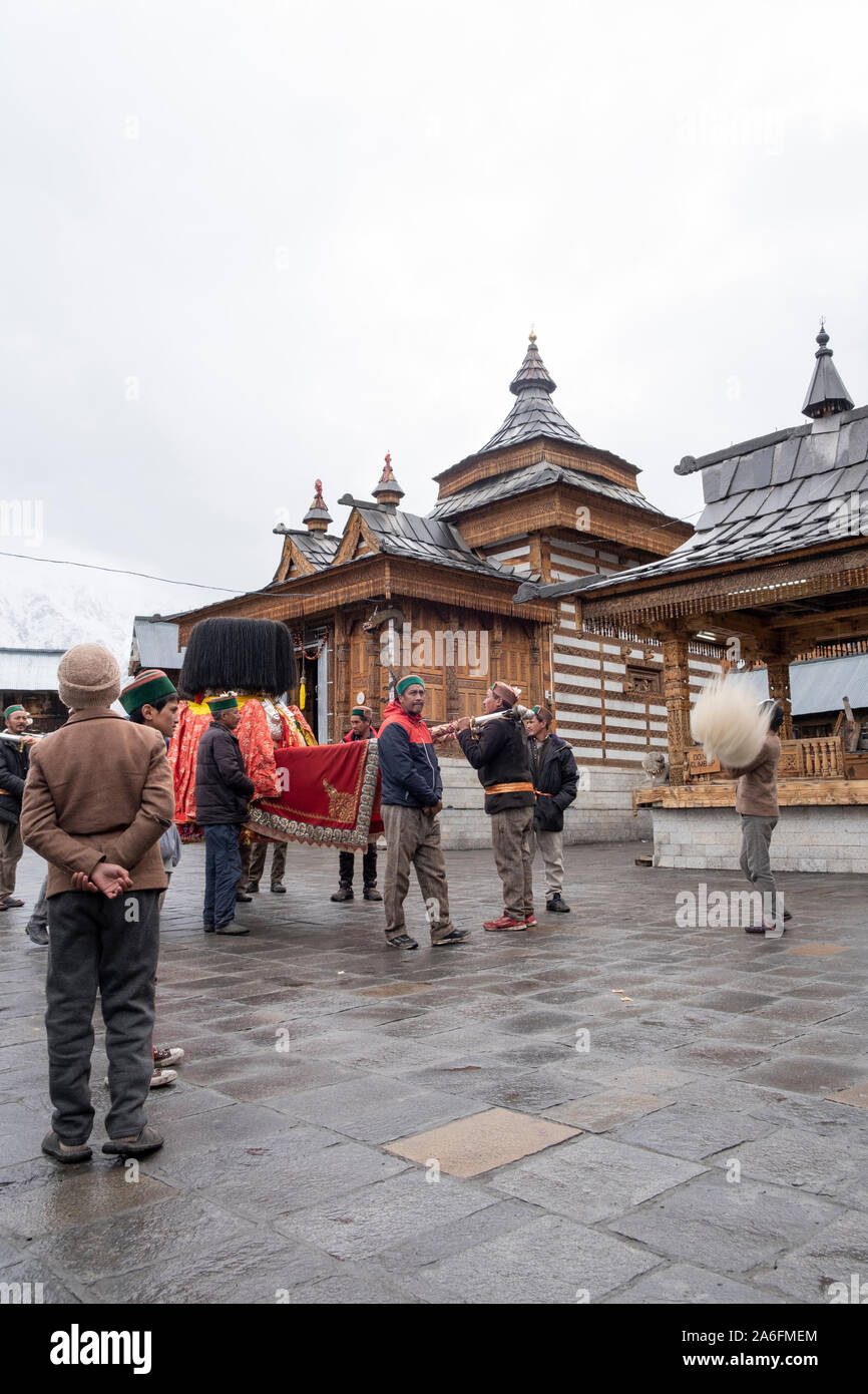 The deity of Mathi is taken out on a palanquin to circumambulate the ...